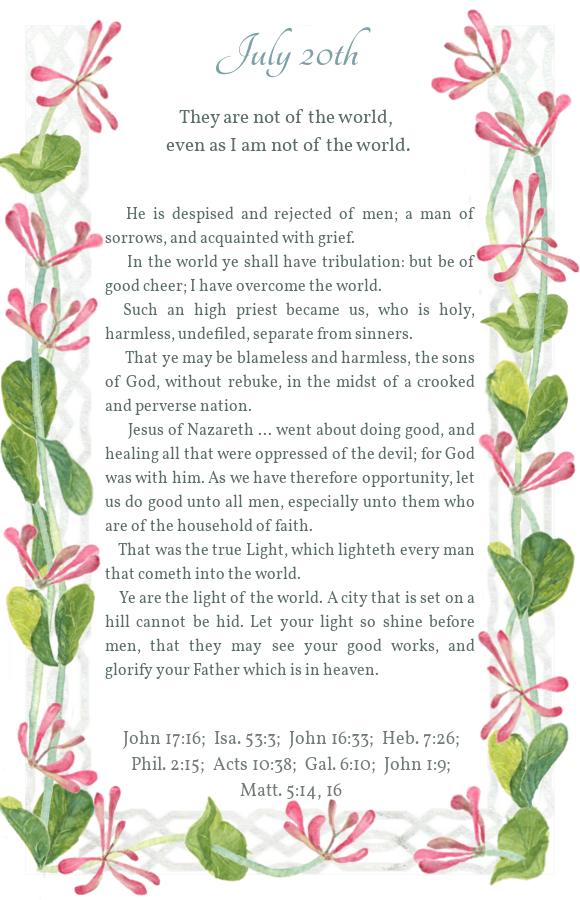Daily Light July 20th – LIFE ON THE ALTAR